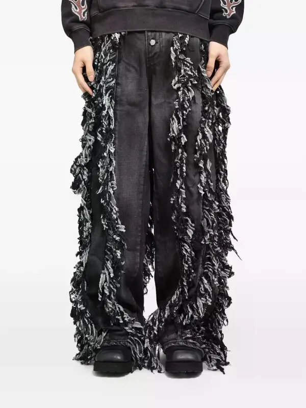 THUG CLUB Angels Fringe-trimmed Jeans
