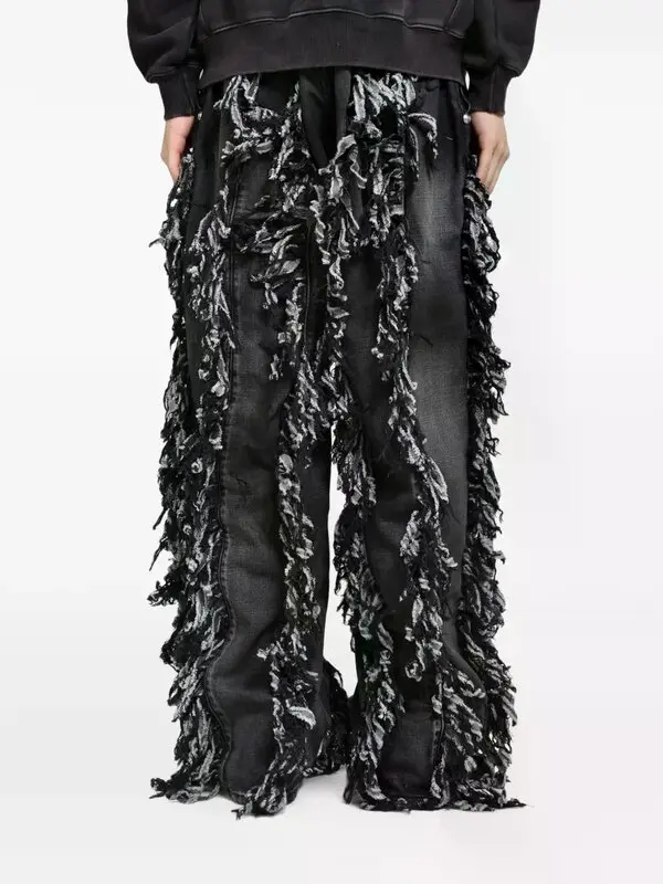 THUG CLUB Angels Fringe-trimmed Jeans