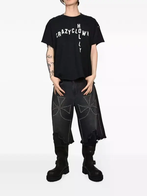 CRAZY CLOWN L.A. Distressed Graphic-print T-shirt