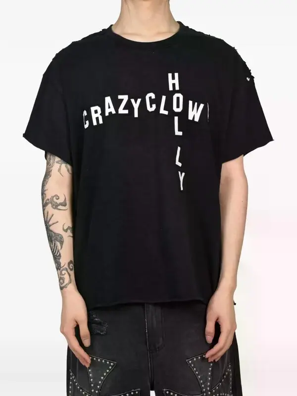 CRAZY CLOWN L.A. Distressed Graphic-print T-shirt