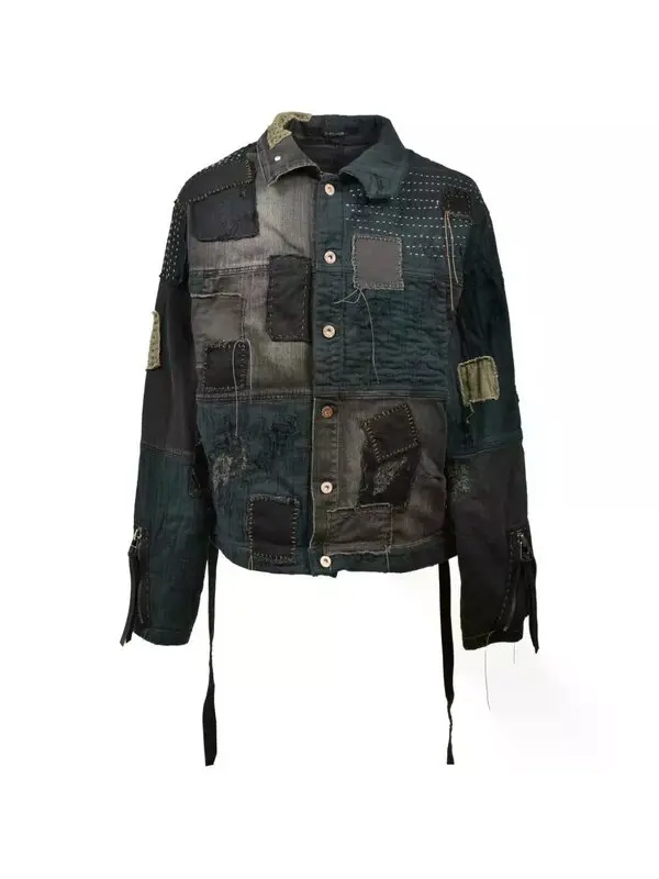 D HYGEN Patchwork Distressed Denim Jacket