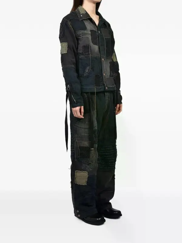 D HYGEN Patchwork Distressed Denim Jacket