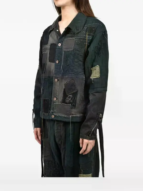 D HYGEN Patchwork Distressed Denim Jacket