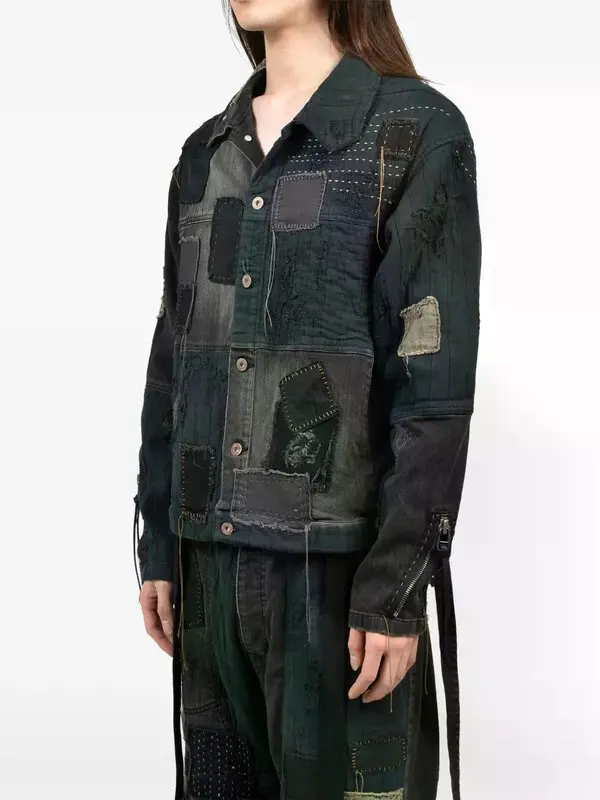 D HYGEN Patchwork Distressed Denim Jacket