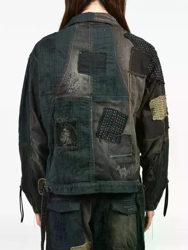 D HYGEN Patchwork Distressed Denim Jacket