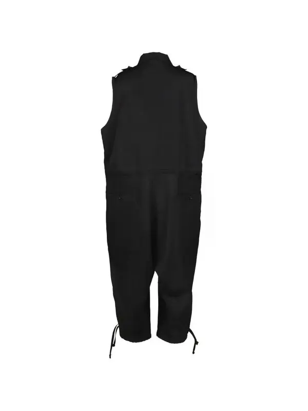 Yohji Yamamoto Epaulette-detail Wool Jumpsuit - Black