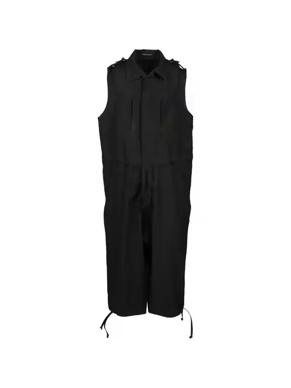 Yohji Yamamoto Epaulette-detail Wool Jumpsuit - Black