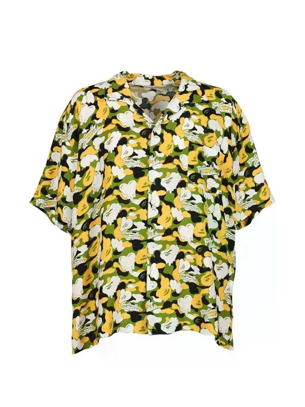 EMOTIONALLY UNAVAILABLE X Bape Camo-print Logo-print Shirt - Green