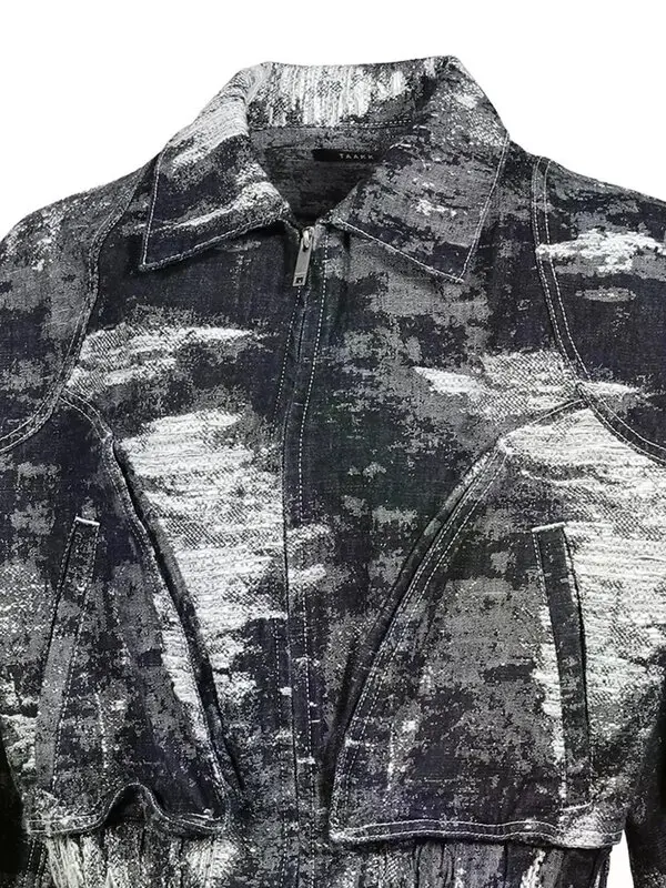 TAAKK Faded-pattern Denim Jacket