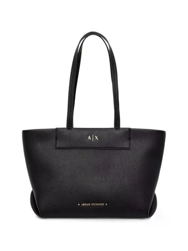 Armani Exchange Logo-plaque Tote Bag - Black