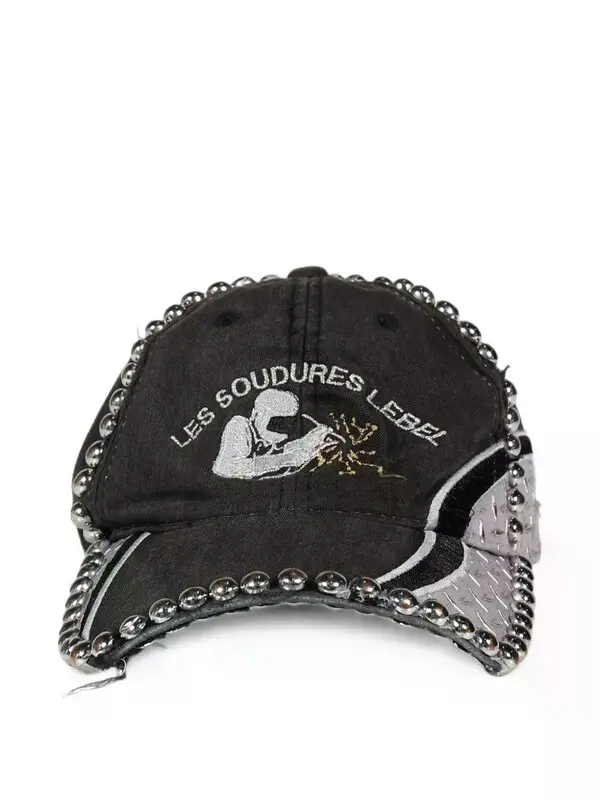 JOSHUA J. Stud-embellished Embroidered Cap