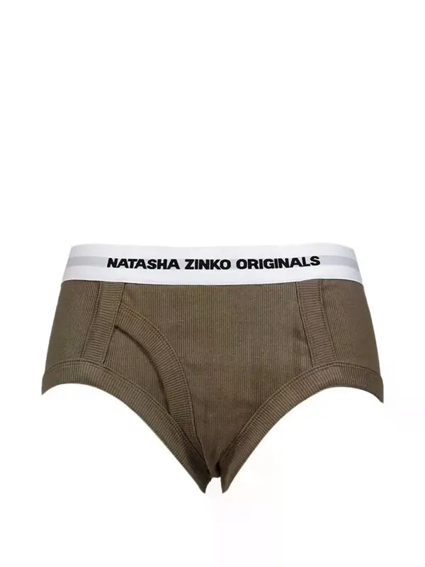 Natasha Zinko Ribbed-knit Logo-waistband Briefs