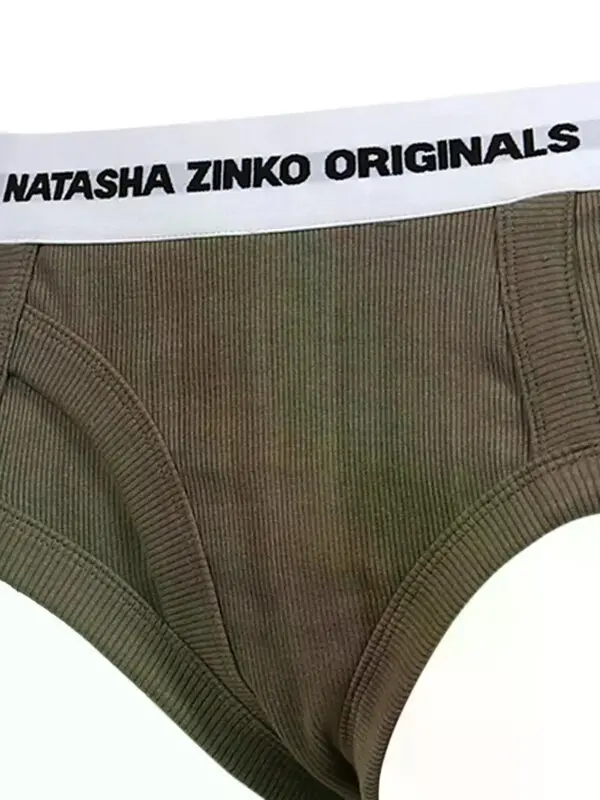 Natasha Zinko Ribbed-knit Logo-waistband Briefs