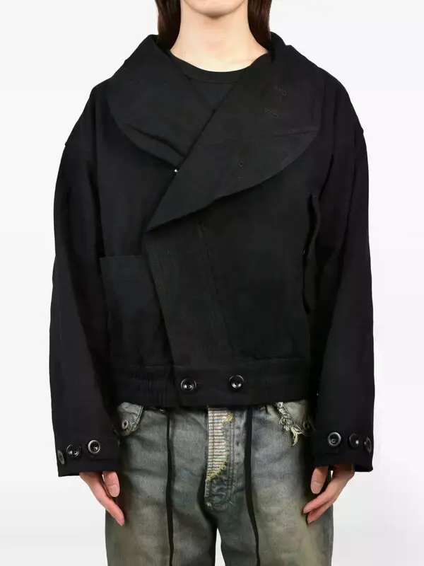 NO/FAITH STUDIOS Asymmetric-collar Cotton Jacket