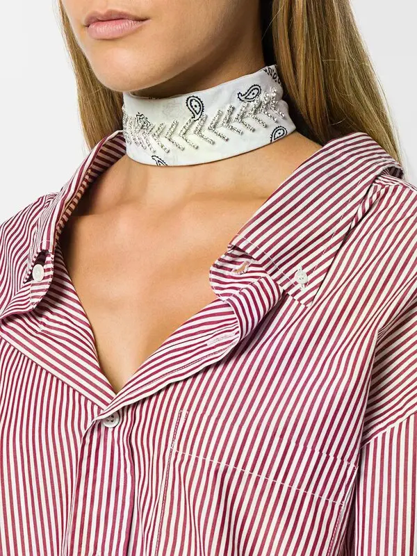 Fallon Jewel Embellished Bandana Choker - White