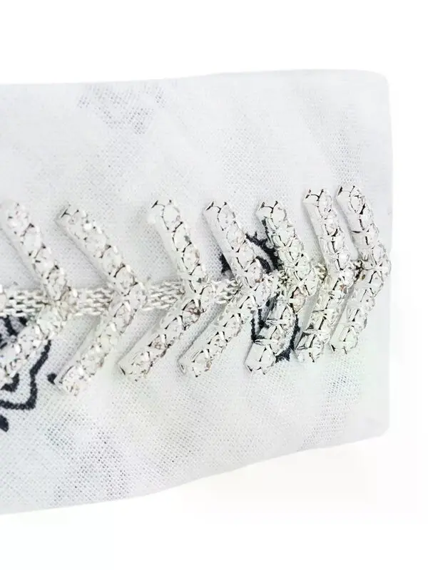Fallon Jewel Embellished Bandana Choker - White