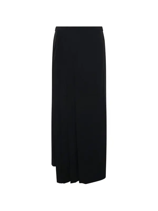 Yohji Yamamoto Long Pleated Wrap Skirt - Black