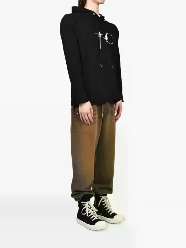 THUG CLUB Waffle-knit Logo-print Hoodie