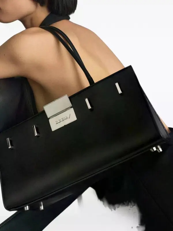 SEEN USERS Aura Leather Shoulder Bag - Black