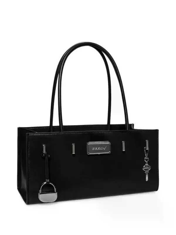 SEEN USERS Aura Leather Shoulder Bag - Black