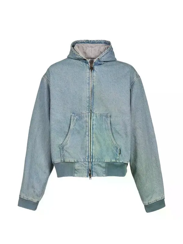 Vetements Hooded Washed Denim Jacket