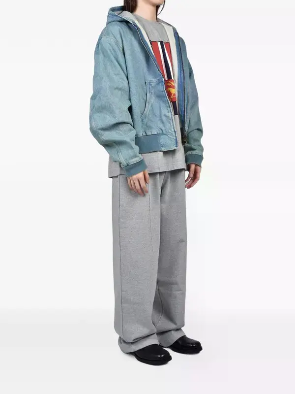 Vetements Hooded Washed Denim Jacket