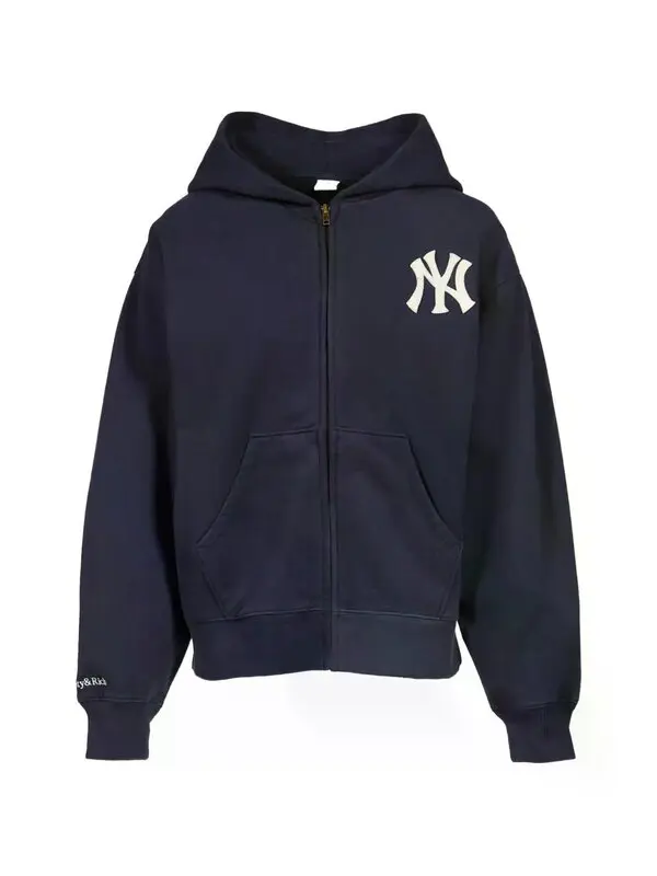 SPORTY & RICH Heritage Yankees Serif Zip-up Hoodie