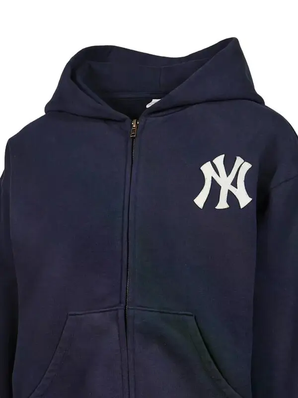 SPORTY & RICH Heritage Yankees Serif Zip-up Hoodie