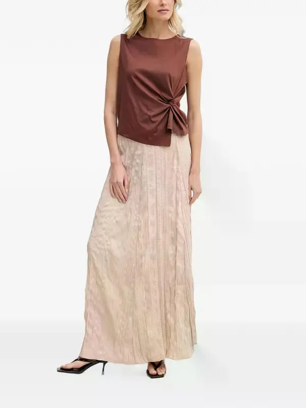 Sisley Crinkled-effect Pleated Maxi Skirt