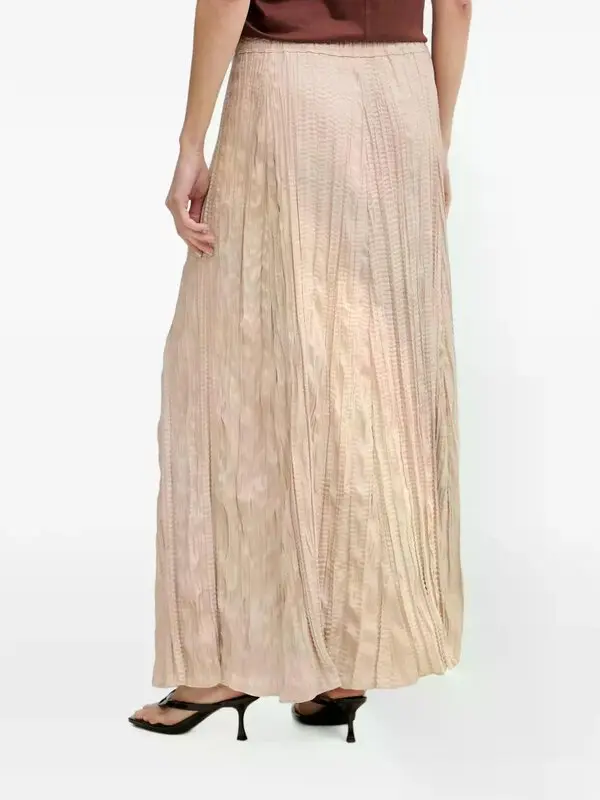 Sisley Crinkled-effect Pleated Maxi Skirt