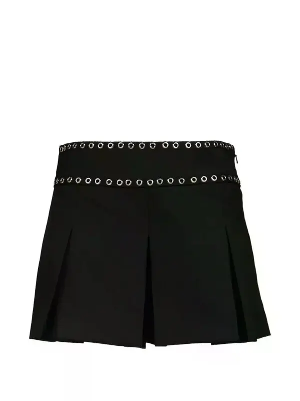 R13 Eyelet-embellished Pleated Mini Skort