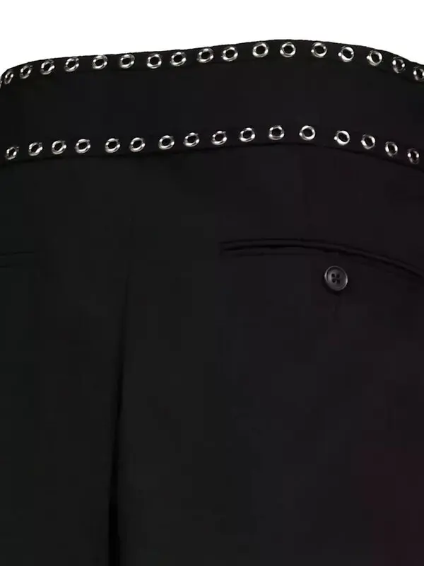 R13 Eyelet-embellished Pleated Mini Skort