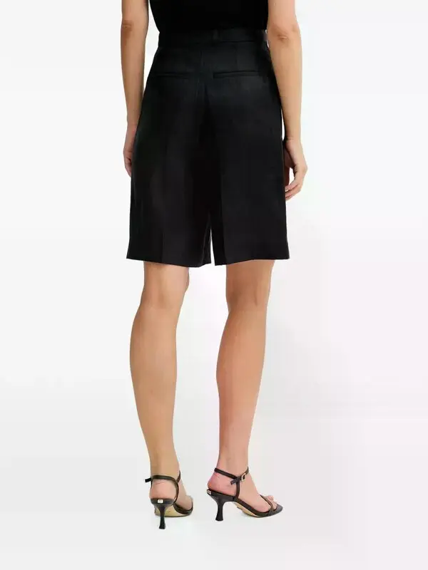 Sisley Pleated Linen Bermuda Shorts
