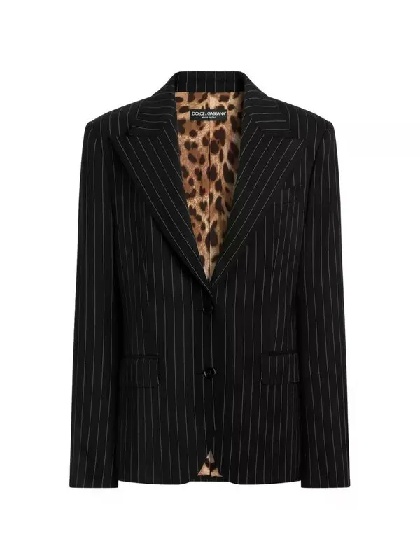 Dolce & Gabbana Linda Single-breasted Jacket In Pinstripe Wool