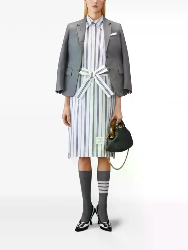 Thom Browne Repp Stripe Cotton Shirtdress