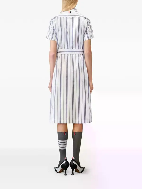 Thom Browne Repp Stripe Cotton Shirtdress