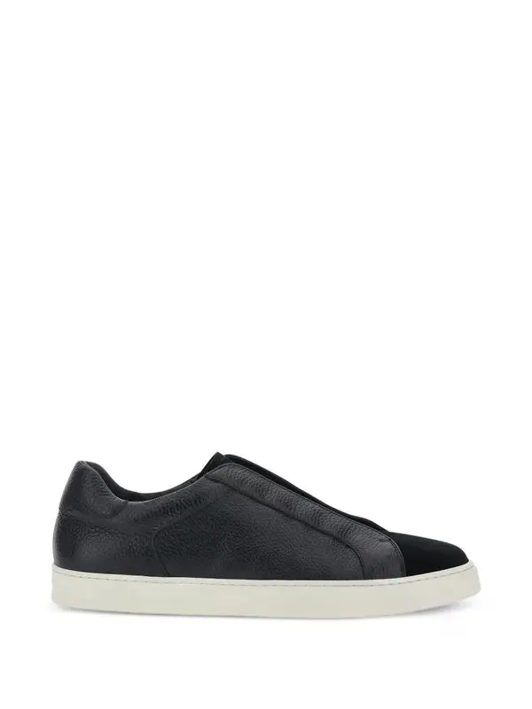 DOUCAL'S Spencer Grainy Slip-on Sneakers - Black