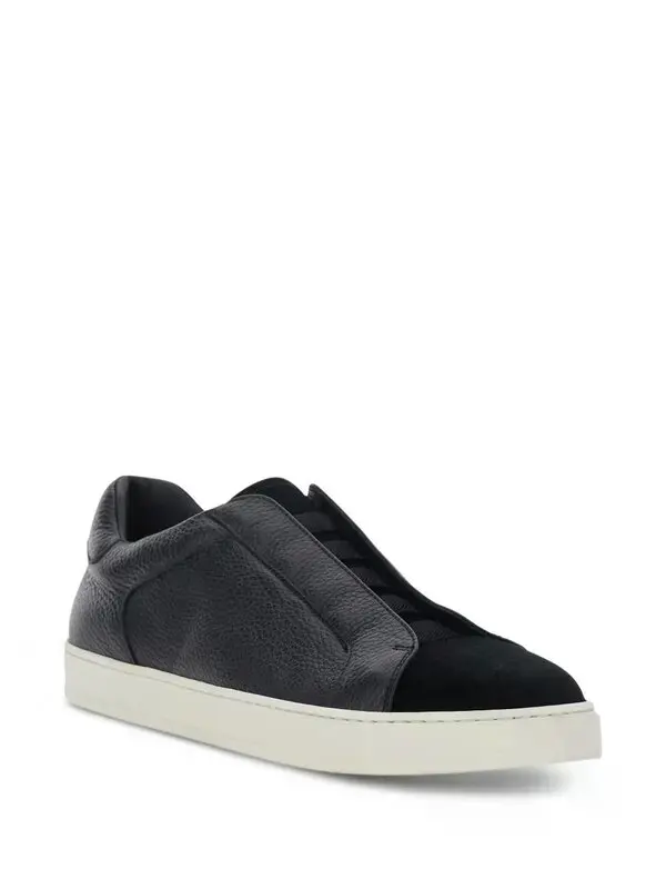 DOUCAL'S Spencer Grainy Slip-on Sneakers - Black