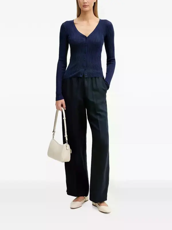 Sisley Ribbed-knit Long-sleeve Cardigan