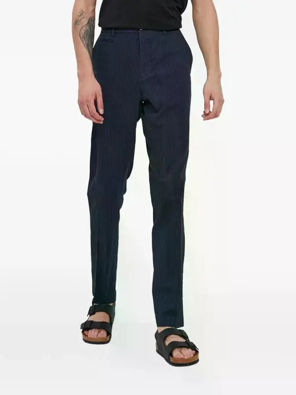 Sisley Pinstripe-pattern Chinos - Blue
