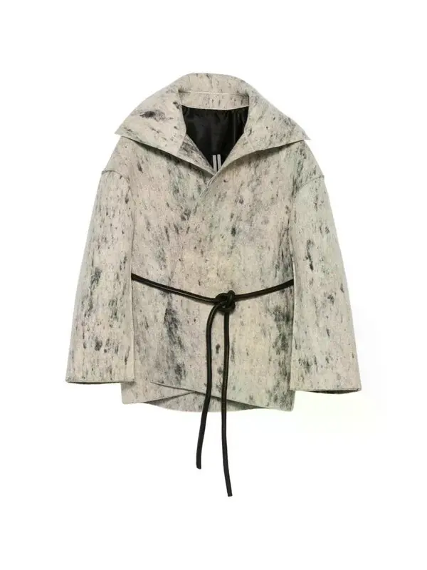 Rick Owens Dracucollar Extreme-collar Coat - White