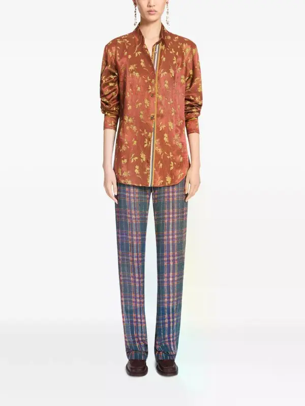 Dries Van Noten Elasticated Lurex Pants - Blue