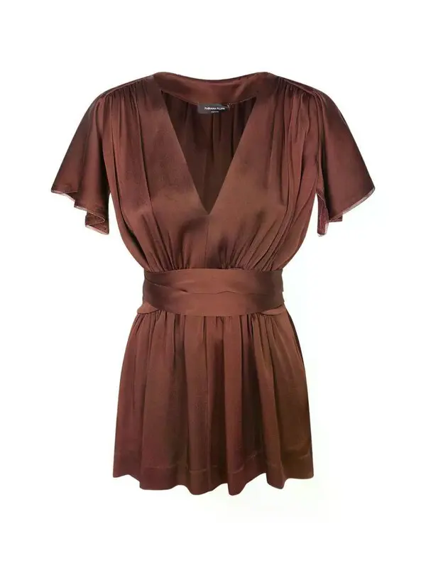 Fabiana Filippi V-neck Pleated Top