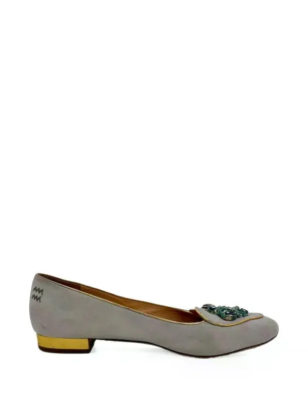 CHARLOTTE OLYMPIA Embellished Ballet Flats - Grey
