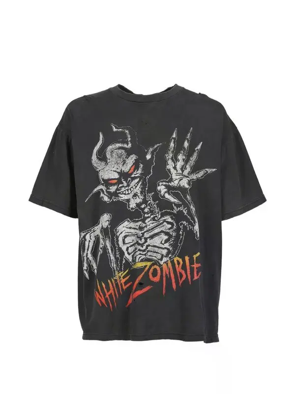 EARTHLING COLLECTIVE Graphic-print Distressed T-shirt