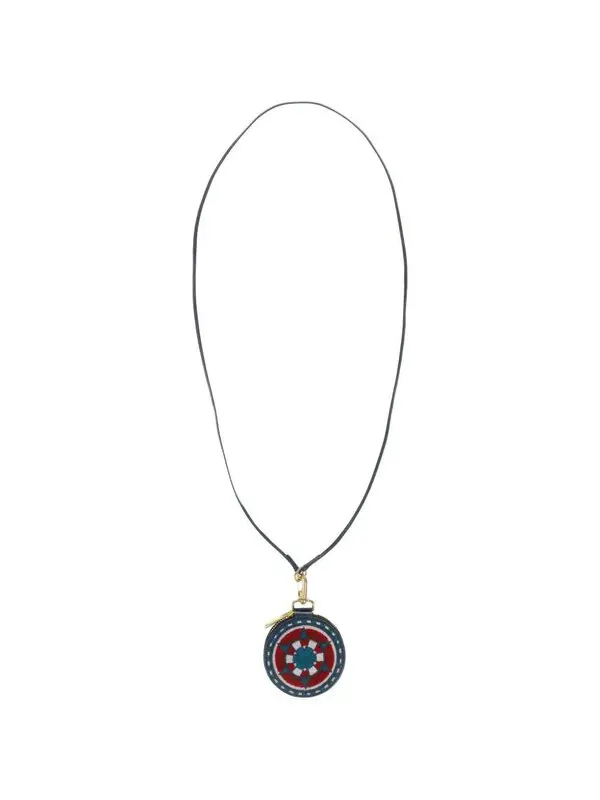 BLACK MEANS Embroidered Circle Coin Case - Blue