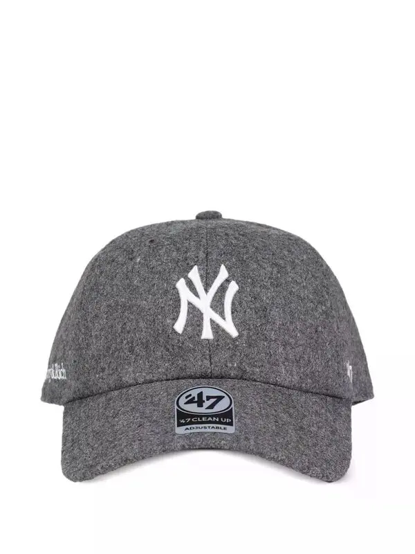 Sporty & Rich Yankees Serif Wool-blend Baseball Cap - Grey