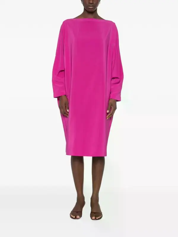 GIANLUCA CAPANNOLO Slit-sleeve Boat-neck Midi Dress - Pink