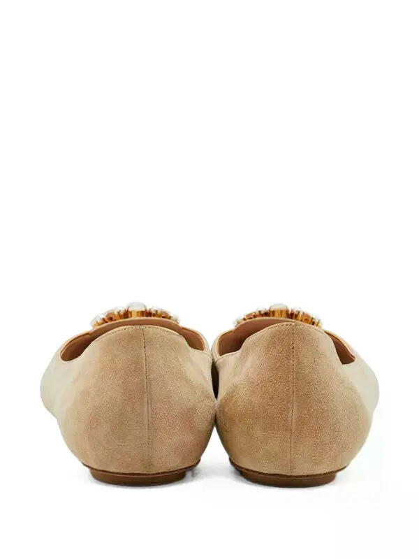 Casadei Crystal-embellished Suede Pointed-toe Pumps