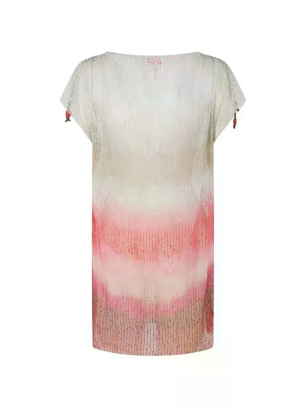 PIN-UP STARS Tie-dye Sequin-embellished Mini Beach Dress - Neutrals